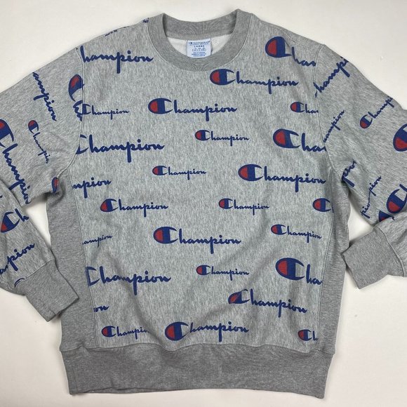 Champion | Shirts | Champion Reverse Weave All Over Print Crewneck ...